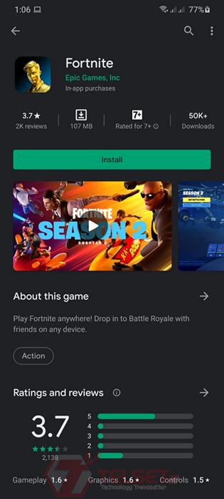 Fortnite Akhirnya Tersedia di Google Play Store | Telset